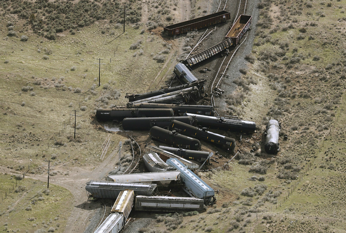 Fireball soars when officials blow up derailed train cars - Energy News ...